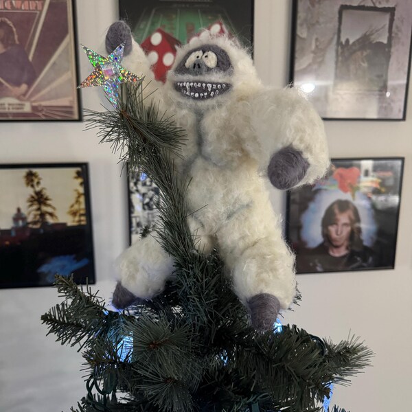 Needle Felted Abominable Snowman Vintage Christmas Ornament Yeti ...