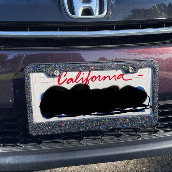 Pale Pink Glitter Resin License Plate Frame - Etsy