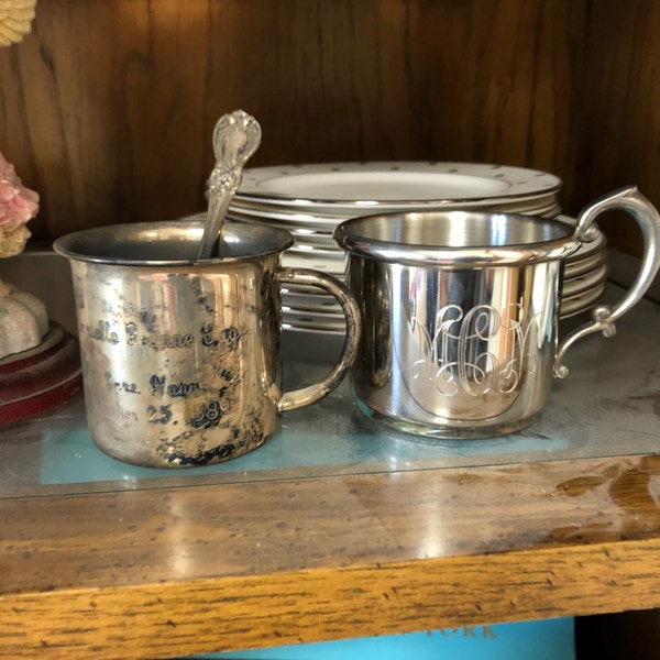 Personalized Silver Baby Cup- Initial Cup- Monogram- Baby Gift ...