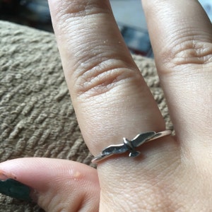 Bird Ring Sterling Silver Seagull Stacking Ring Nature - Etsy