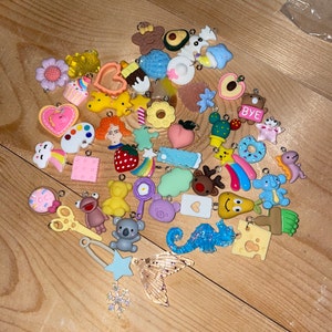 Cute Charm Mix 25 or 50 Pc Variety of Animal Food Kawaii Cabochon ...