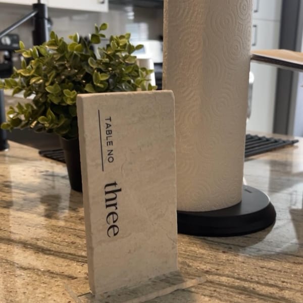 Daylight Marble Table Numbers | Wedding Signs | Event Signs | Custom ...