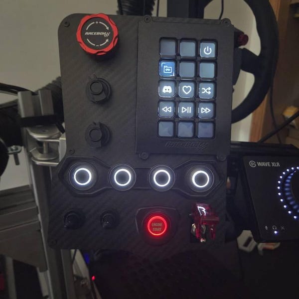 Carbon Fiber GT3-PRO Sim Racing Button Box With RGB & LCD Display ...