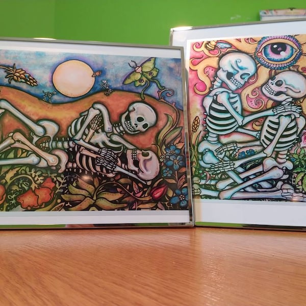 EVERLASTING EMBRACE Skeleton Lovers Print by Lisa Luree Bonediva ...
