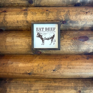 Eat Beef Western Farmhouse Style Sign - Etsy
