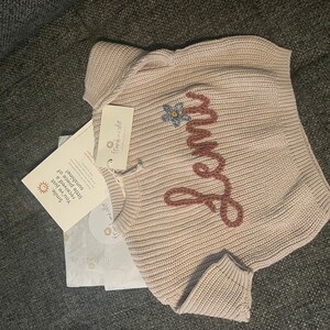 Personalized Hand Embroidered Name With One Flower Baby and Toddler ...