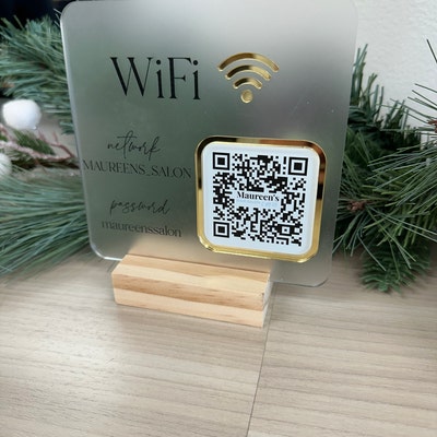 Wifi QR Code With Base Wifi Sign Scan for Wifi Custom 5x5 Wifi Sign for ...