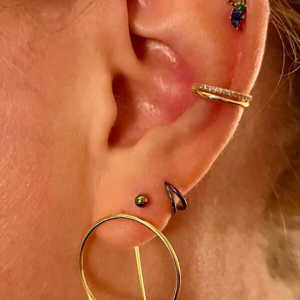 18G Hummingbird Cartilage Hoop Earring • Upper Helix Earring • Lower ...