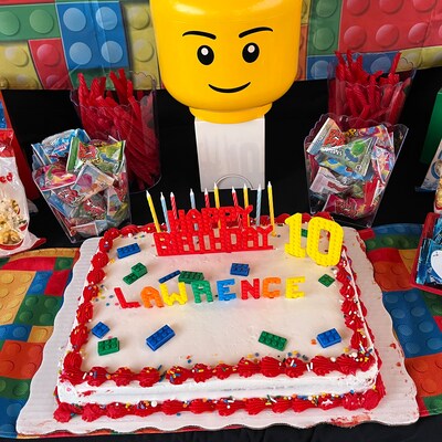 Mega Custom Brick Birthday Topper Cake Set, Personalized Happy Birthday ...