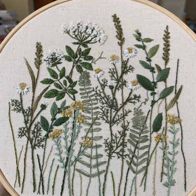 Chamomile Meadow Embroidery Pattern, Wildflower Embroidery Pattern Pdf ...