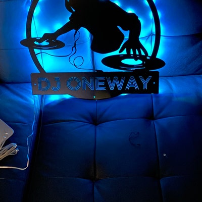 Custom DJ Metal Wall Art With LED Light, DJ Player Metal Sign, Gifts ...