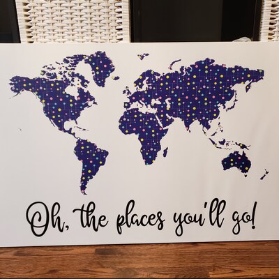 Oh the Places You'll Go Printable Nursery Art, World Map Wall Art ...