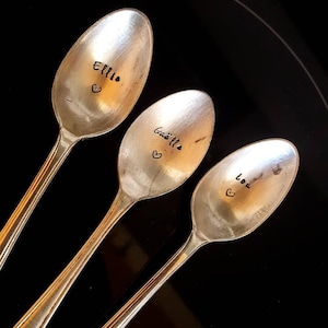 Custom Personalised Hand Stamped Teaspoon Dessert Soup Spoon - Etsy