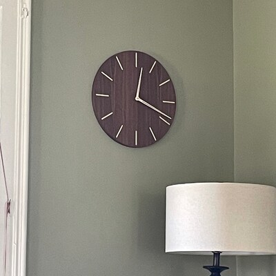 Mid Century Wall Clock Wood Large Wall Clock Diameter up to 20 Inches ...