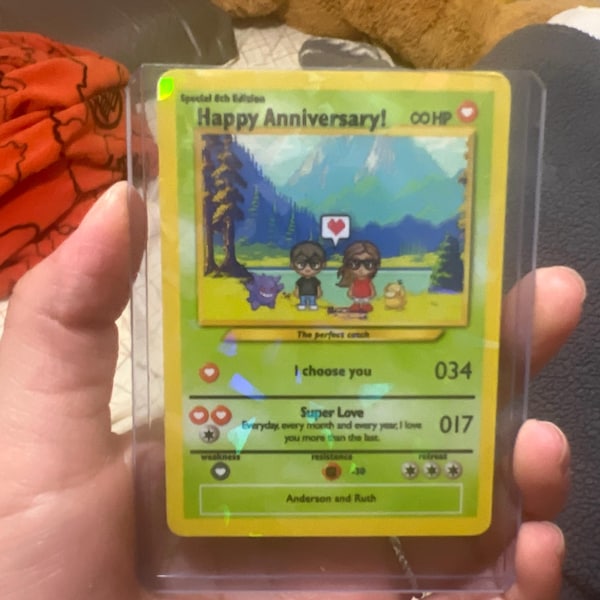 Pokemon Anniversary Card, Custom Pokemon Card, Boyfriend Gift ...