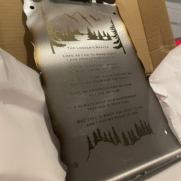 Loggers Prayer, Gift for Loggers, Pacific Northwest Gifts, Metal Art ...
