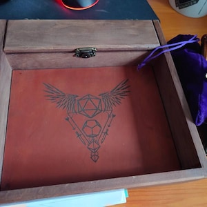 Custom Wooden DND Dice Box Tray RPG Dice Rolling Mat Tabletop Games D&D ...