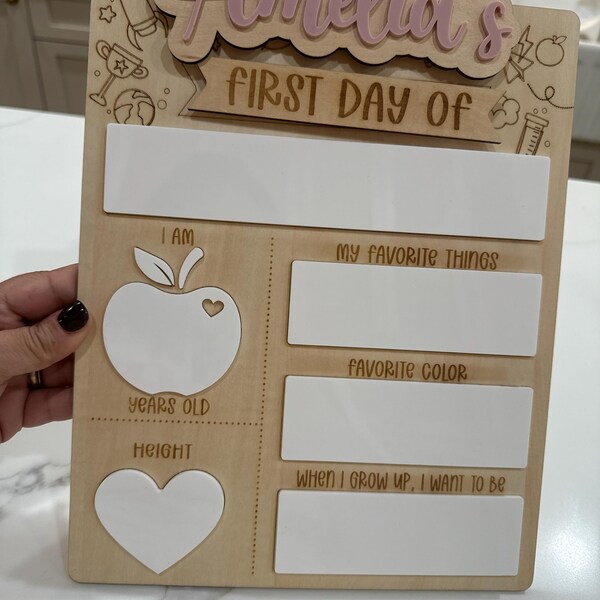 First & Last Day of School Interchangeable Sign | Personalized First ...