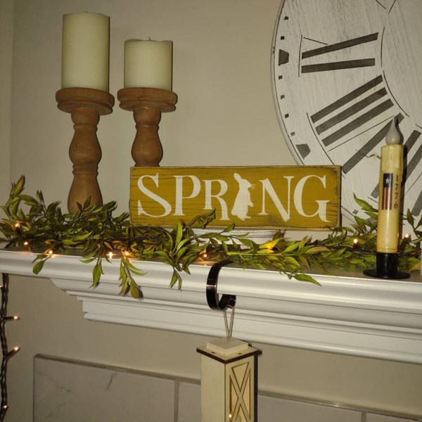 Primitive Country Spring With Bunny 12" Sign - Etsy
