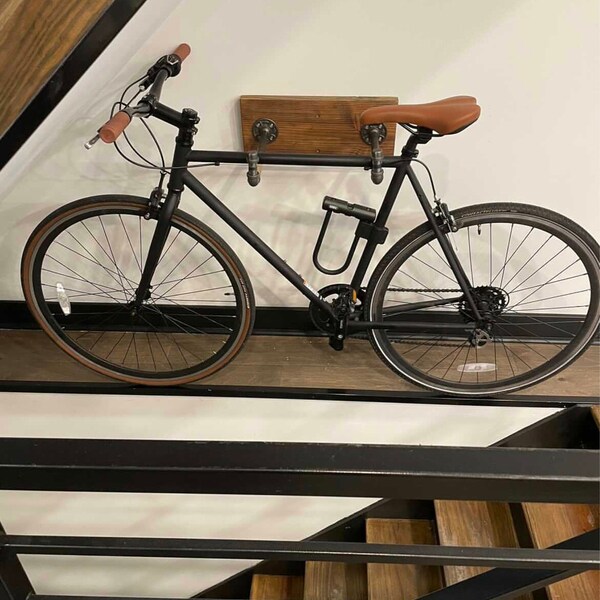 Burlap Pipe Bicycle Rack Bike Display Industrial Rustic Cycle Storage ...
