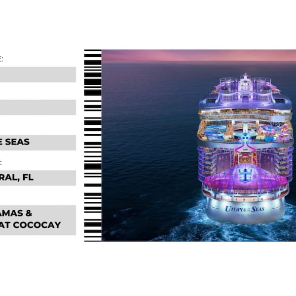 Icon of the Seas Boarding Pass Template, Customizable Royal Caribbean ...