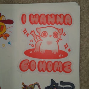 Clear Transparent Vinyl Sticker I Wanna Go Home Kitten Cat Kawaii Cute ...