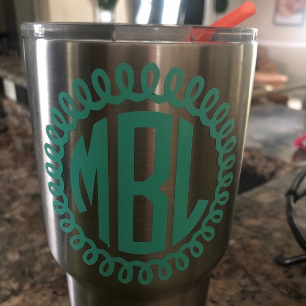 6 Inch Monogram Decal - Etsy