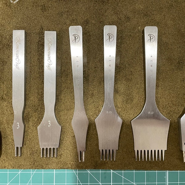 French Pricking Iron Set - 2.7mm -4.5mm - Leather Stitching Irons - Etsy