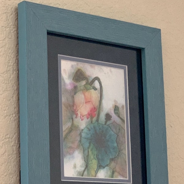 Wilting Red Poppy Asian Brush Painting on Rice Paper Hand Made Card ...