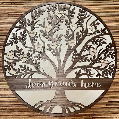 Family Tree Wood Sign, Personalized Family Tree, Gift for Grandparents ...