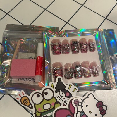 Colorful Junk Press on Nails - Etsy