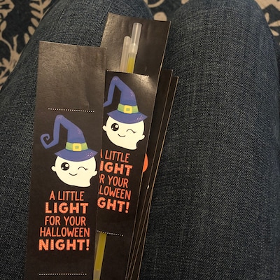 Halloween Glow Stick Tags Printable Instant Download File Glow Stick ...