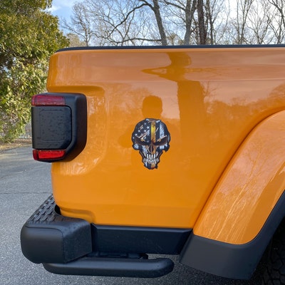 3x Thin Yellow Line Dispatcher Skull USA American Flag TYL Hardhat ...