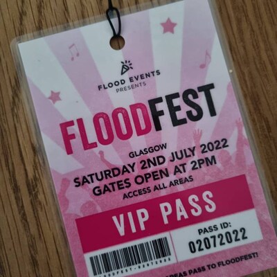 Personalised Festival Style VIP Pass & Lanyard Invitations Any Colour ...