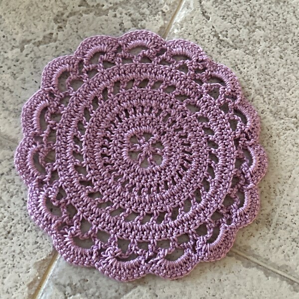 New Handmade Crocheted "eight Shells" Coaster/doily in Victory Red ...