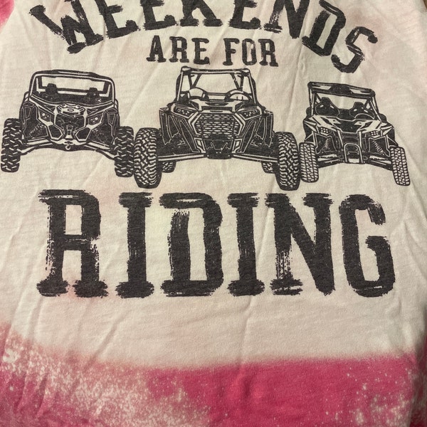 Rzr XP 1000 RED Side by Side Peace Love Ride Ladies Bleached T Shirt ...