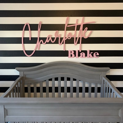 Custom Wood Name Sign for Nursery Girl Boy Over Crib Sign - Etsy