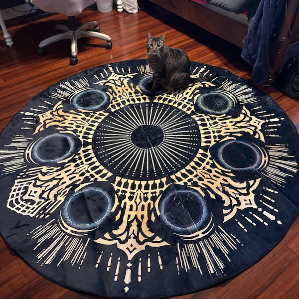 FFXIV Azem Circle Rug - 6ft Round Velvet Carpet - Final Fantasy XIV - Etsy