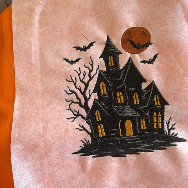 Haunted Home Machine Embroidery Design: Spooky Halloween Art (digital ...