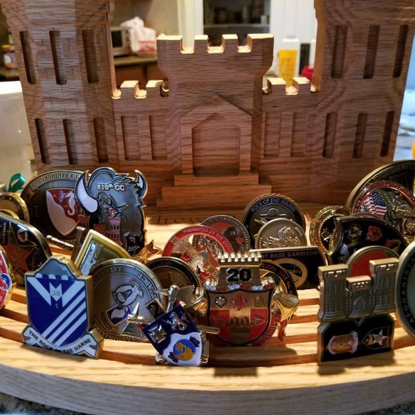 Engineer Castle Challenge Coin Holder, Army Engineer, USMC 1371, Combat ...