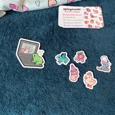 Date Night Clear Sticker Set of 2 / Snail and Frog Stickers / Cute ...