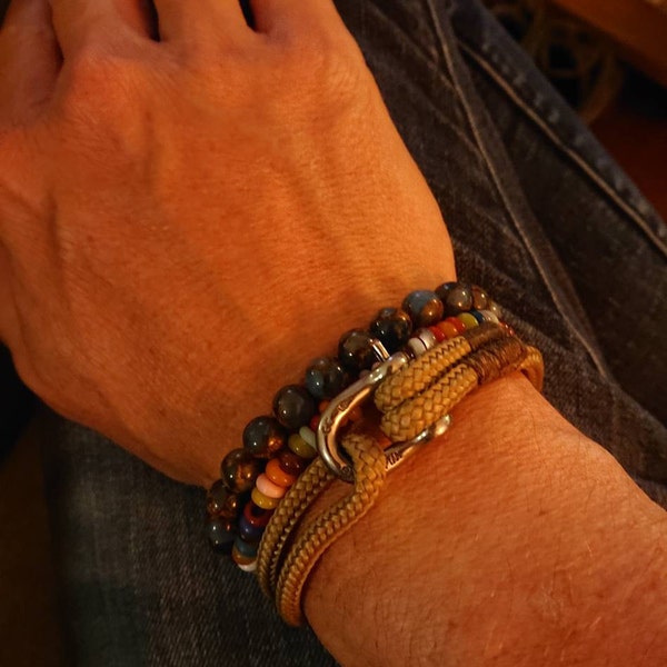 Blue Nepal Stone 8mm Bracelet, Natural Gemstone Bracelet, Women Men ...
