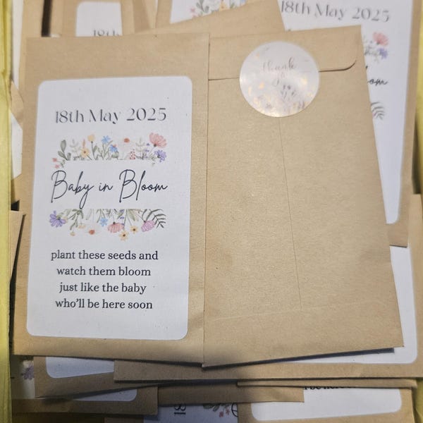 Sunflower Seed Packet Favours, School Leavers Gifts, End of Term ...