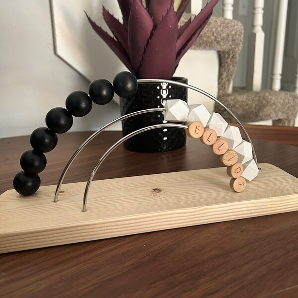 Customize Colors Rainbow Abacus-boho, Natural Wooden Rainbow, Nursery ...