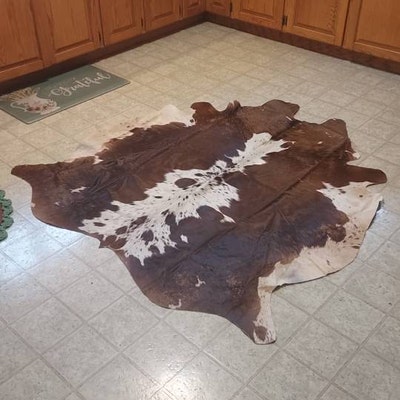 Genuine Cowhide Rugs Exotic Cow Skin Rugs Brown and White Hair-on ...
