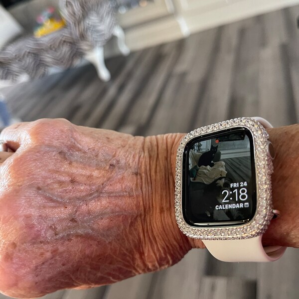 Custom Apple Watch Cover Silver Lab Diamond Bezel, Apple Watch Case ...