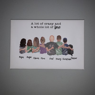 Custom Family Portrait Personalized Art W/pet Dog/cat This is Us ...