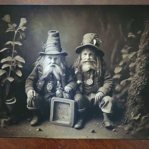 Irish Folklore Mythical Leprechauns Photograph -rare Sepia-toned Photo ...