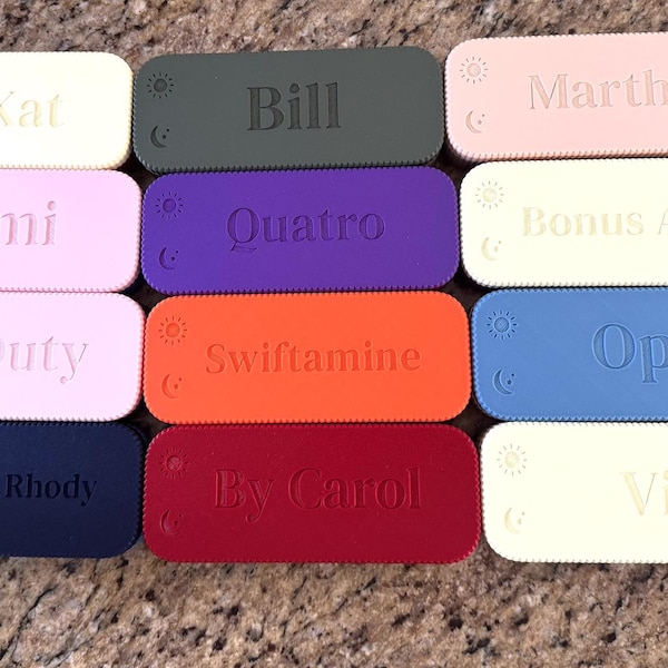 Personalized Weekly Pill Organizer With Custom Name, Travel Size 7 Day ...
