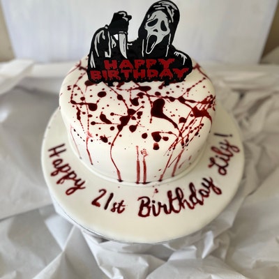 Scream Inspired Ghostface Happy Birthday Cake Topper - Etsy